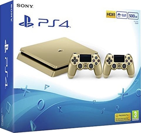 Playstation 4 Slim Console, 500GB Gold (With 2 Gold Pad), Boxed - CeX ...